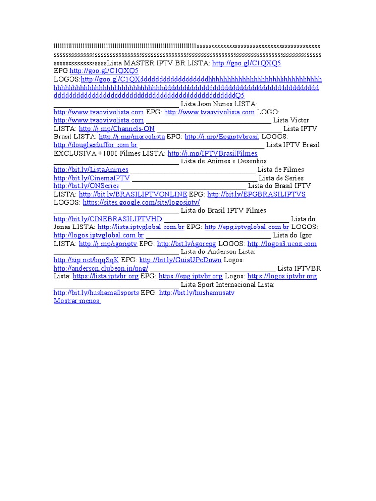 Lista MASTER IPTV BR LISTA | PDF