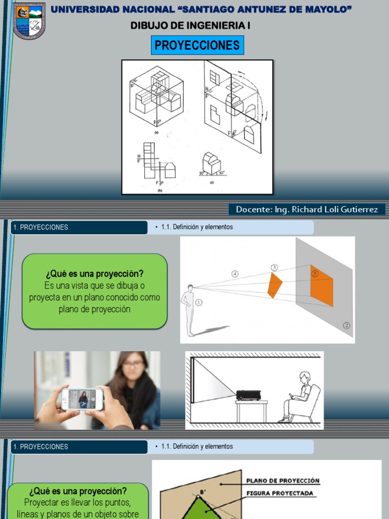 Definición y Tipos de Proyecciones | PDF | Formas geométricas | Geometría