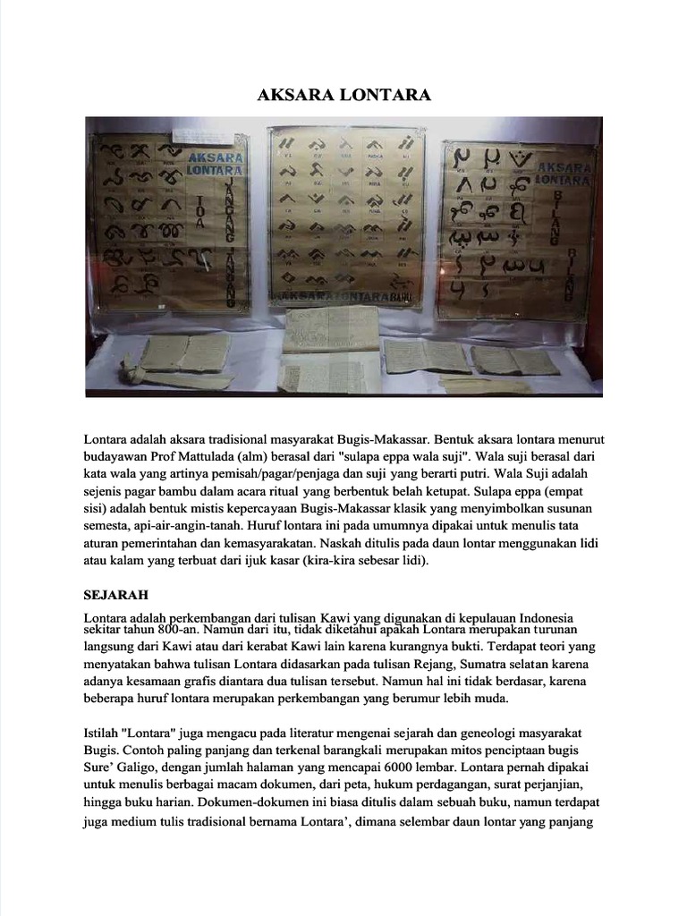 Aksara Lontara Bugis-Makassar | PDF | Sejarah