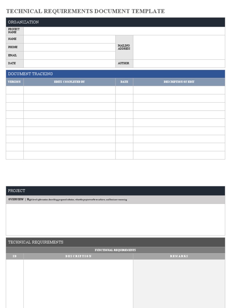 Template Tecnical Requeriments | PDF