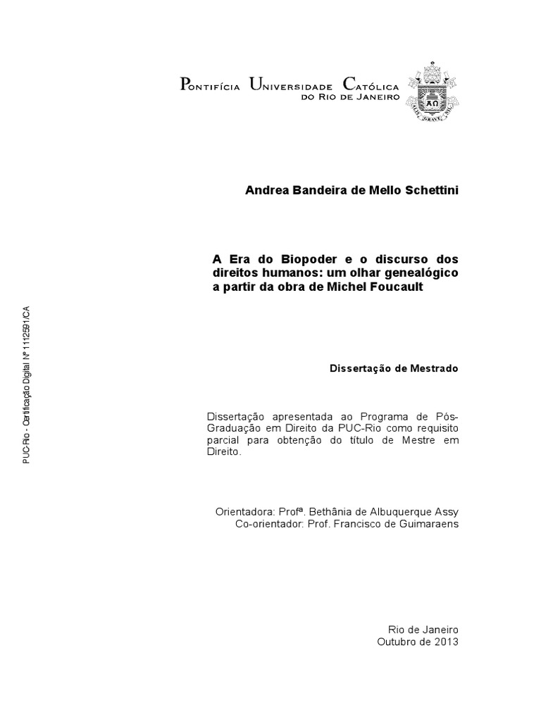 Biopoder e Discurso de Direitos Humanos - Dissertação - Andrea Bandeira ...