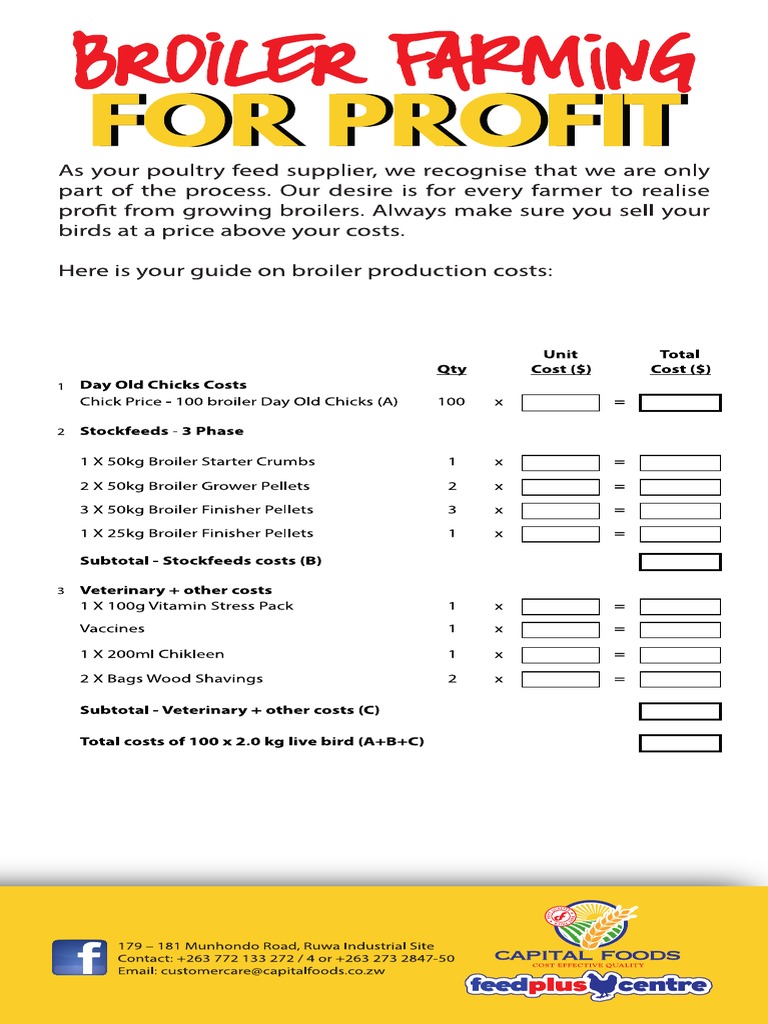 Capital Foods Broiler Farming For Profit 1707 | PDF