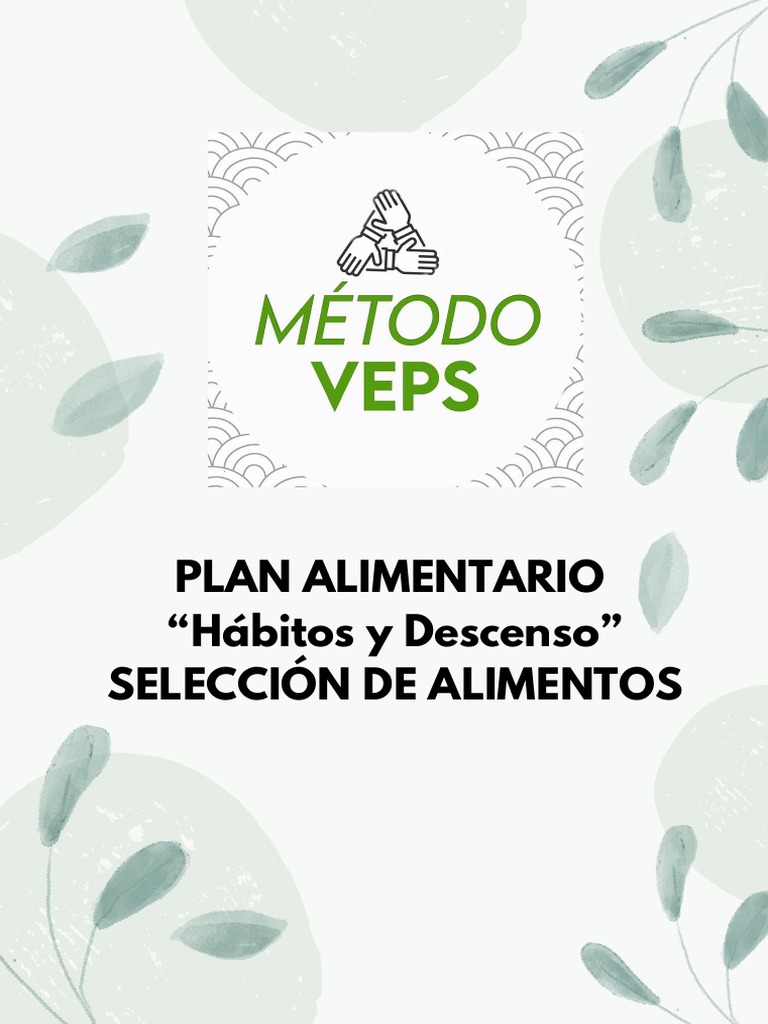 Plan Alimentario "Hábitos y Descenso" Selección de Alimentos ...