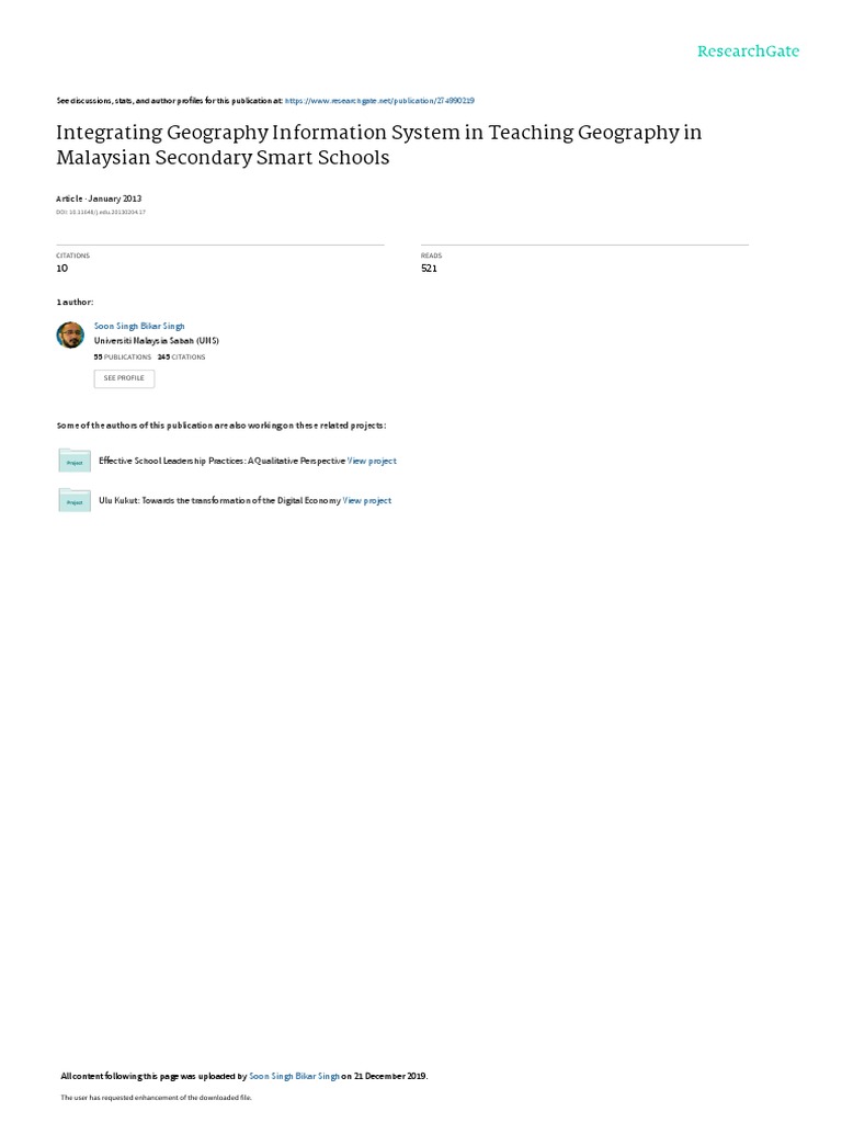 Integrating Geography Information System in Teachi | PDF | Geographic ...