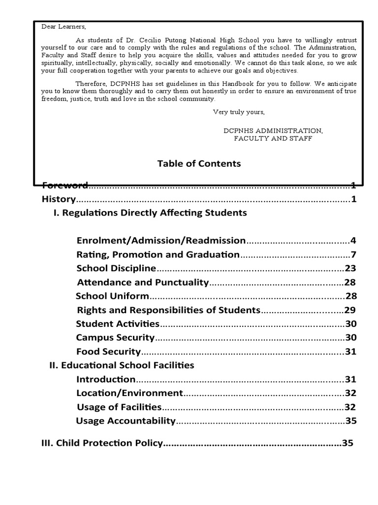 STUDENT Handbook | PDF | The Arts | Schools