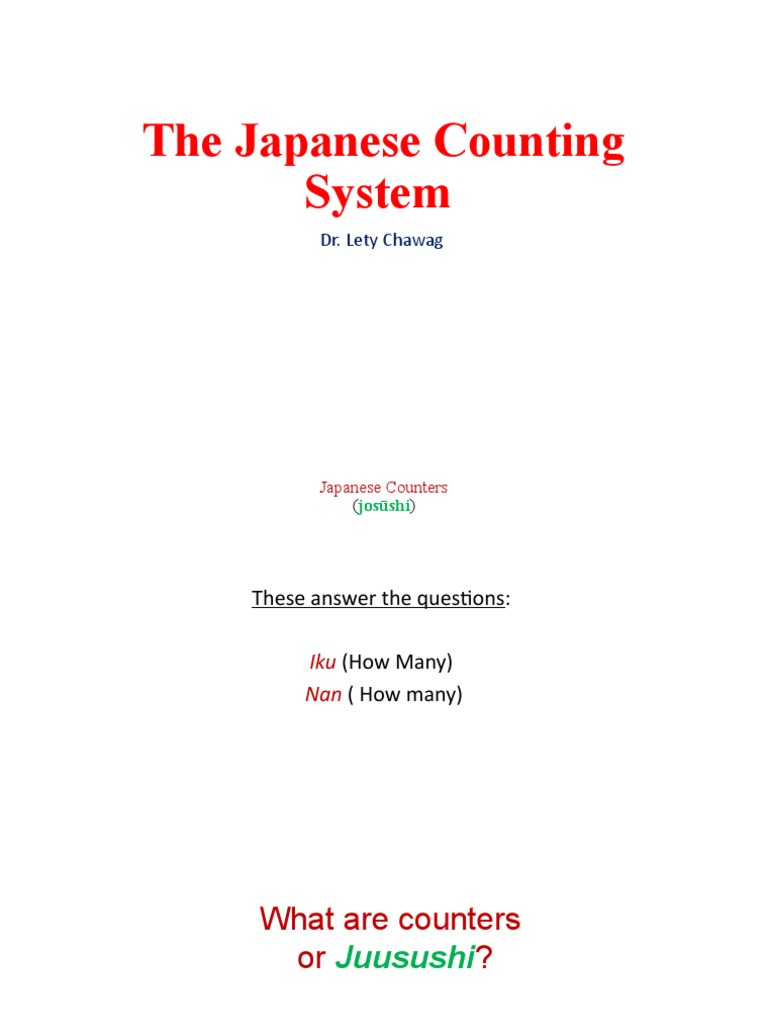 The Japanese Counting System | PDF | Vocabulary | Cognitive Science