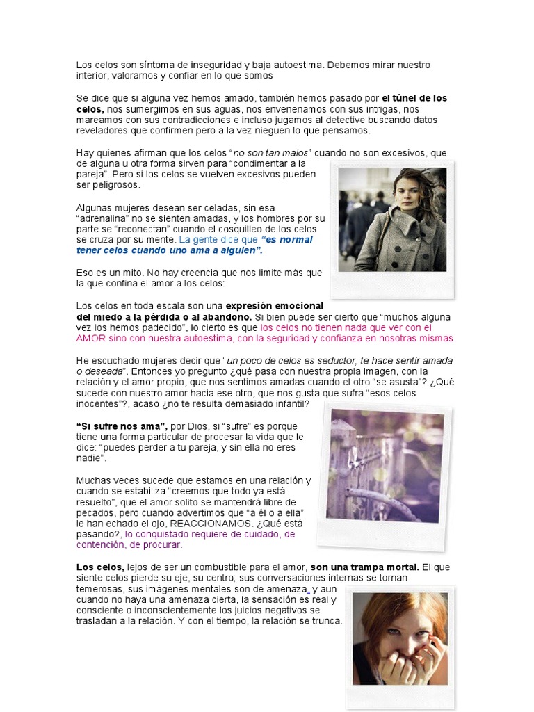Celos: Inseguridad y Amor Propio | PDF | Amor | Autoestima