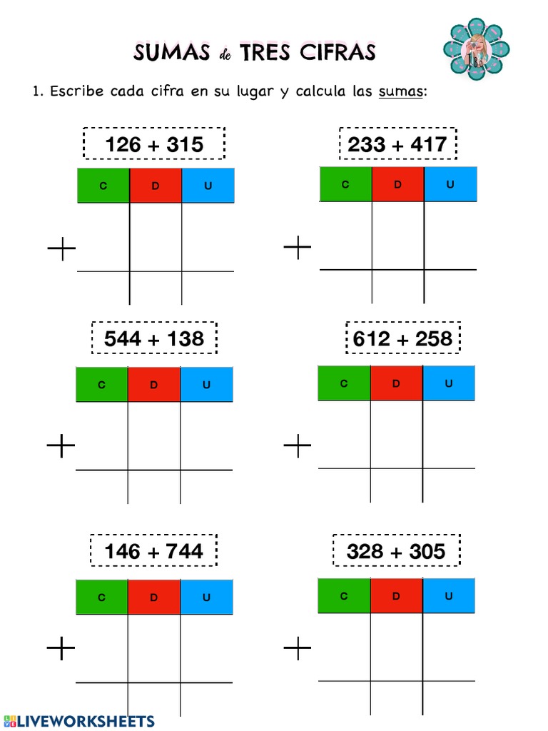 Sumas de Tres Cifras | PDF