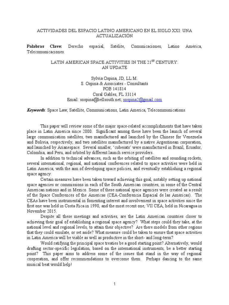 Latin America's 21st Century Space Progress | PDF | Internet | Bolivia