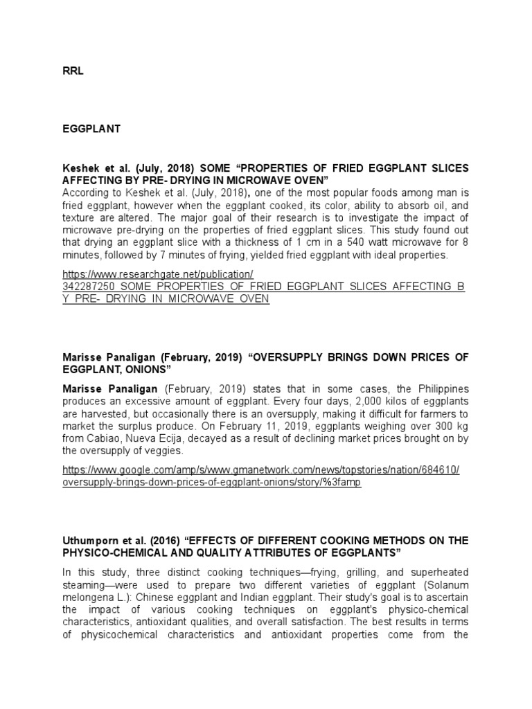 RRL | PDF | Foods | Vegetables