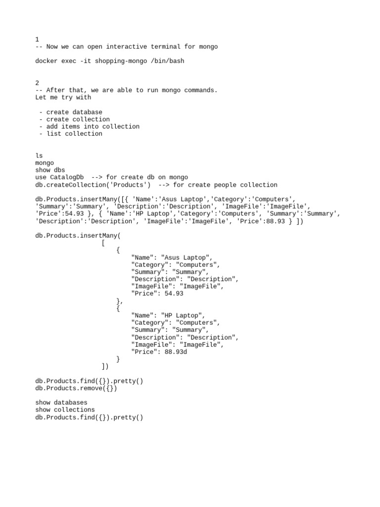 7.1 Mongo Commands | PDF