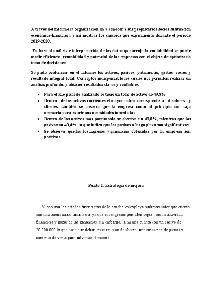 Punto 2 Estrategia De Mejora Pdf Contabilidad Economias