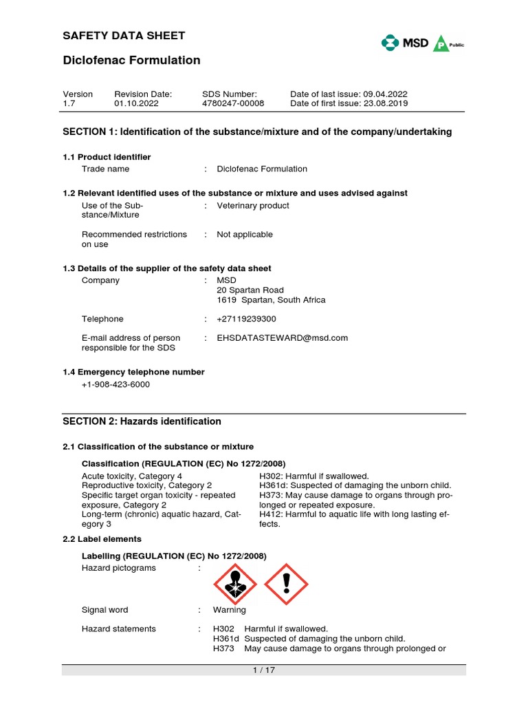 Product - Safety-Data Sheet | PDF | Toxicity | Dangerous Goods