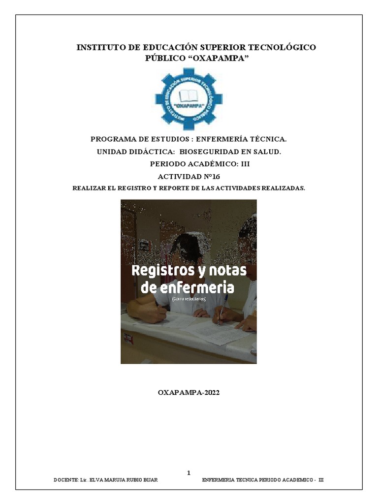 Separata N°16 Bioseguridad en Salud | PDF | Enfermería | Ciencia cognitiva