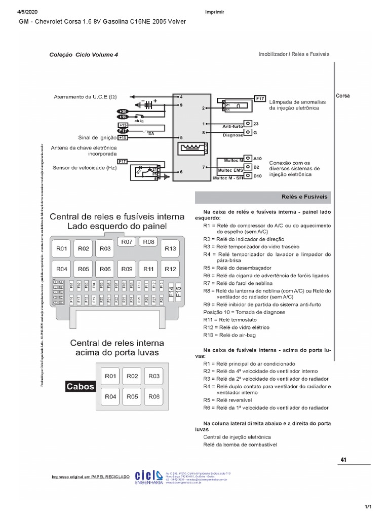 Manual Chevrolet Corsa 1.6 8V Ecu Delco Ems Fusiblera y Reles | PDF