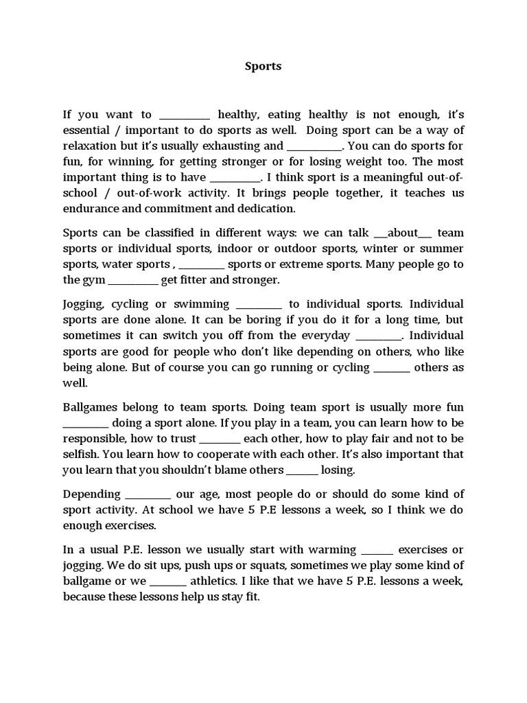 Sports | PDF | Sports