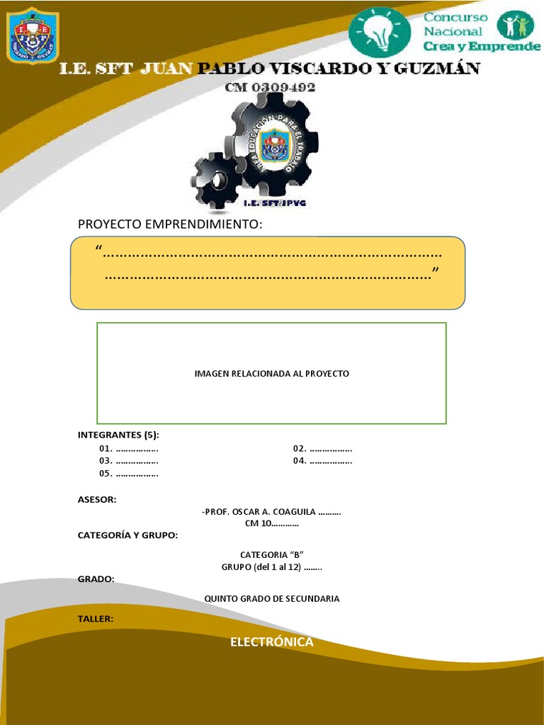 Formato Editable Proy Crea y Emprende 2022 Cat B | PDF | El pensamiento de diseño | Iniciativa ...