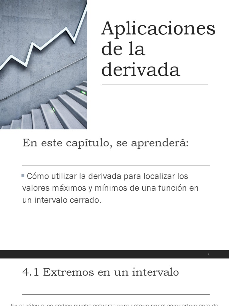 4.aplicaciones de La Derivada | PDF | Derivado | Máximos y mínimos