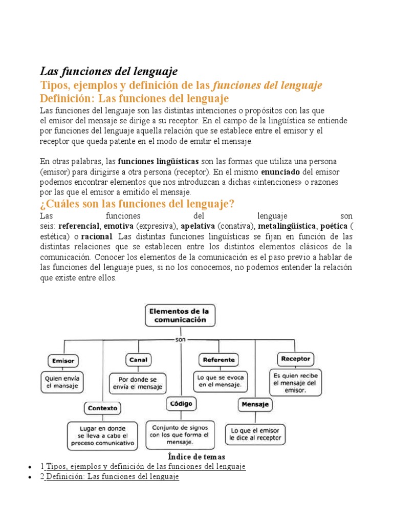 Las Funciones Del Lenguaje | PDF | Comunicación | Lingüística