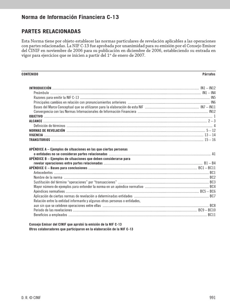 Nif C-13 Partes Relacionadas | PDF | Contabilidad | normas ...