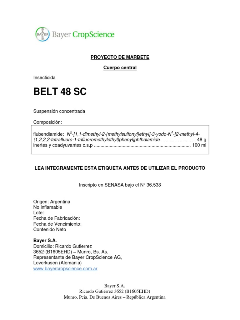 Marbete BELT 48 SC - 4 | PDF | Agua | Contaminación