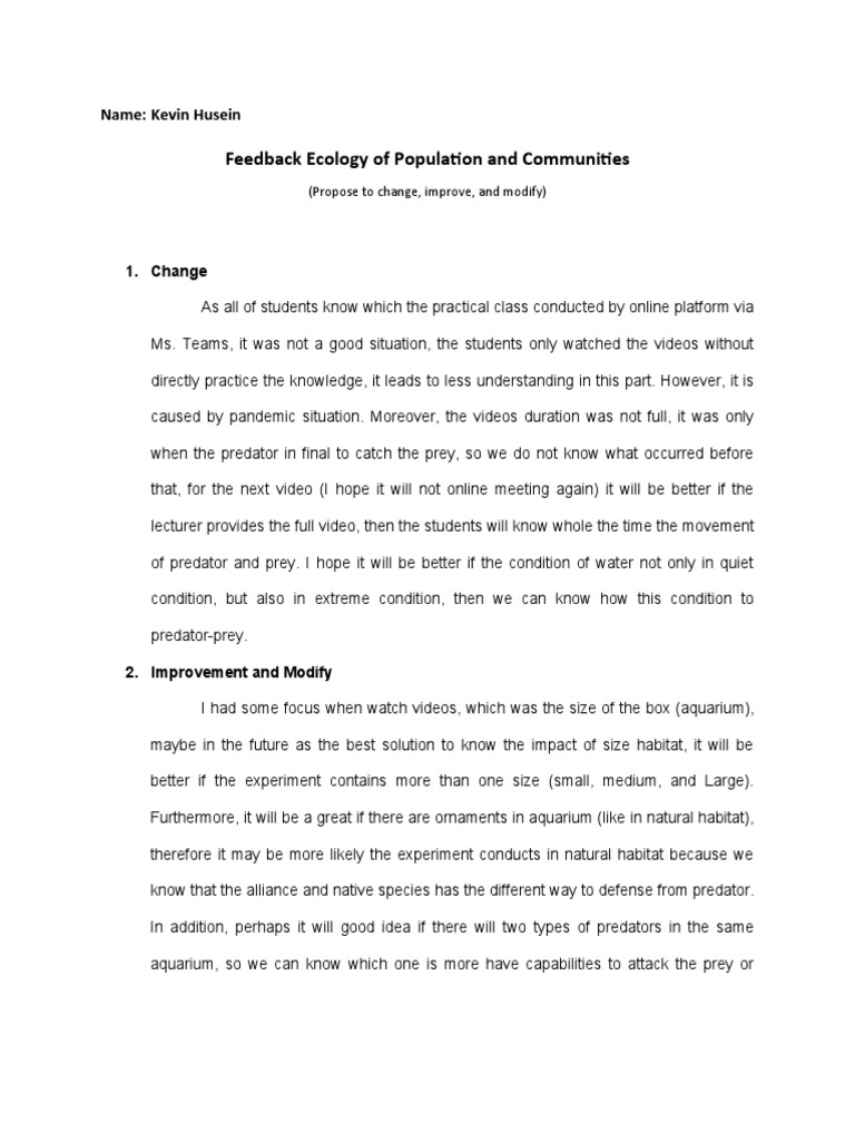 Improving Online Ecology Classes | PDF | Wellness