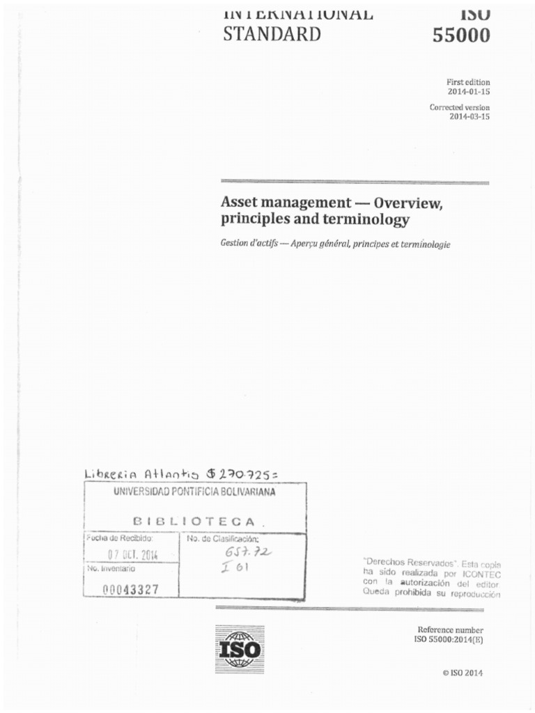 Iso 55001 - Asset Management - Overview, Principles and Terminology | PDF