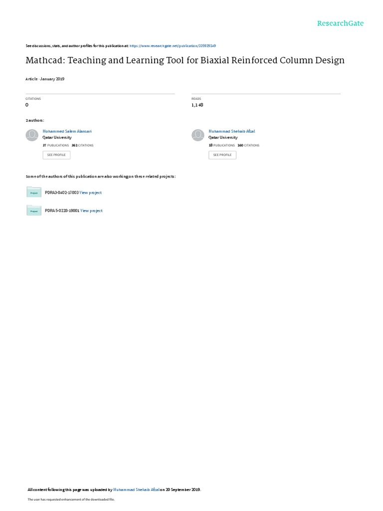 Mathcad BiaxialColumn | PDF