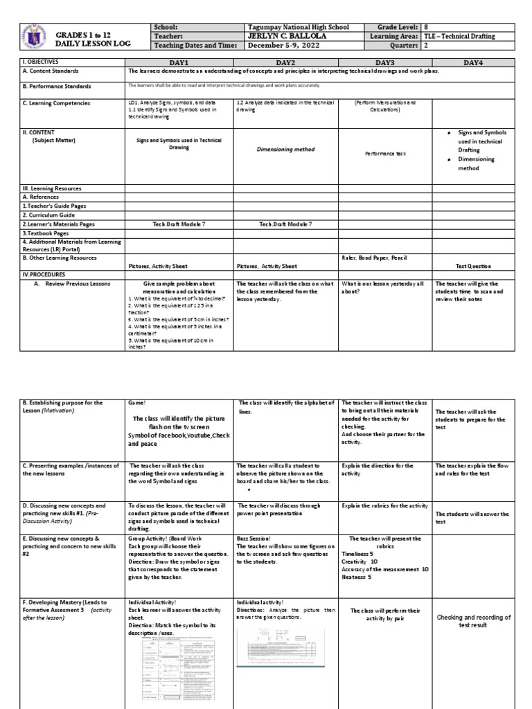 DLL g8 Q2W5 | PDF | Educational Assessment | Learning