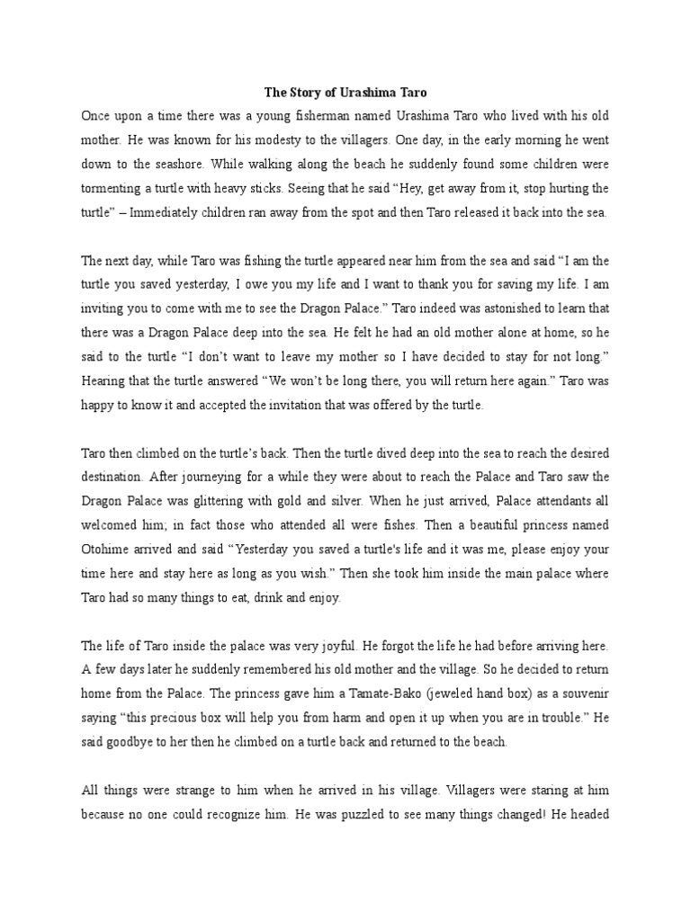 The Story of Urashima Taro | PDF