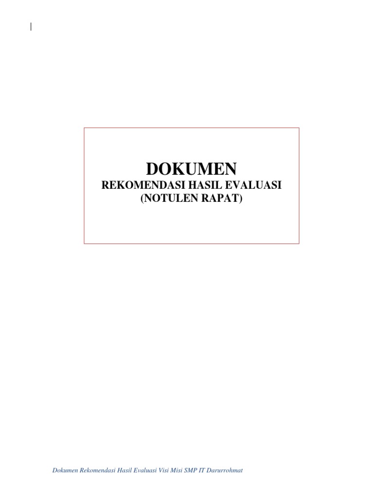 Dokumen Rekomendasi Dari Hasil Evaluasi (Notulen Rapat) | PDF