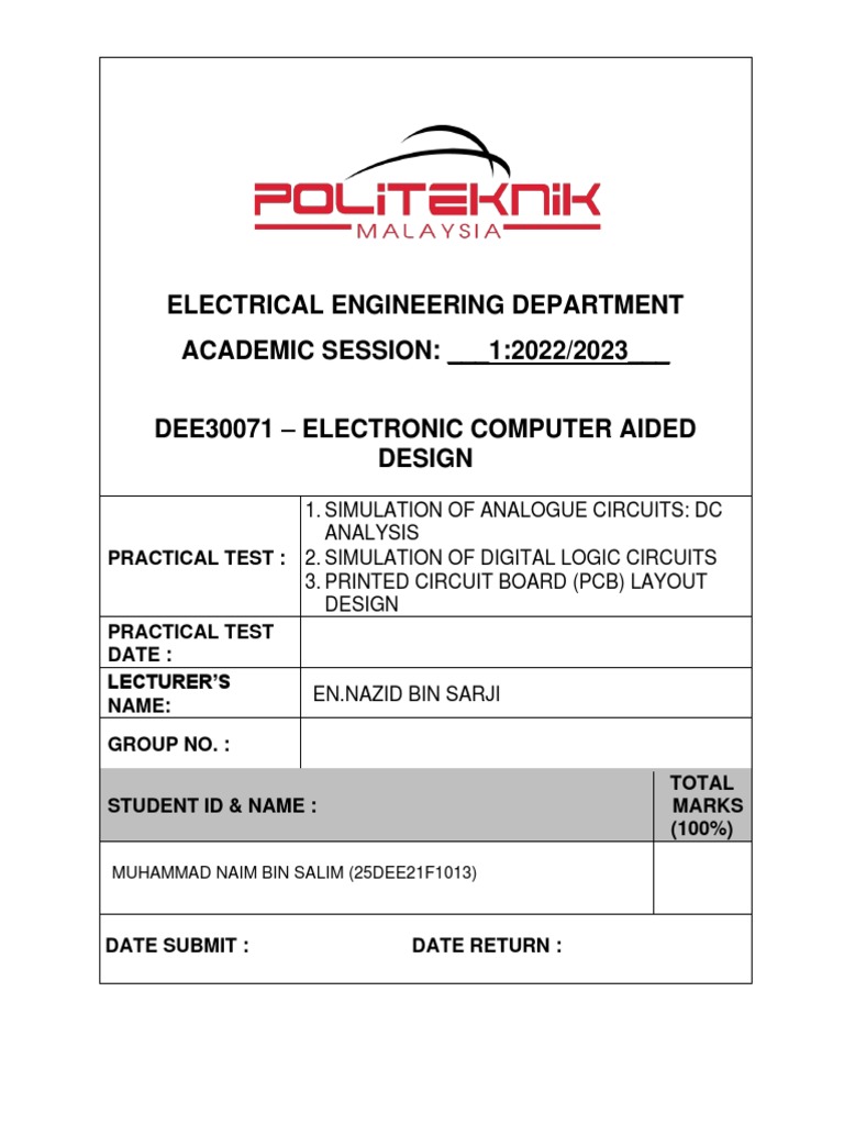 Practical Test 1013 | PDF | Electronic Circuits | Printed Circuit Board