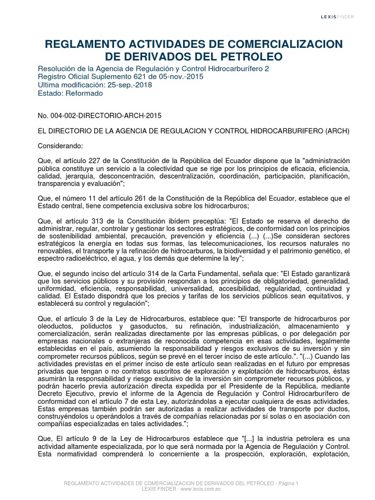 Reglamento Actividades de Comercializacion | PDF | Petróleo ...