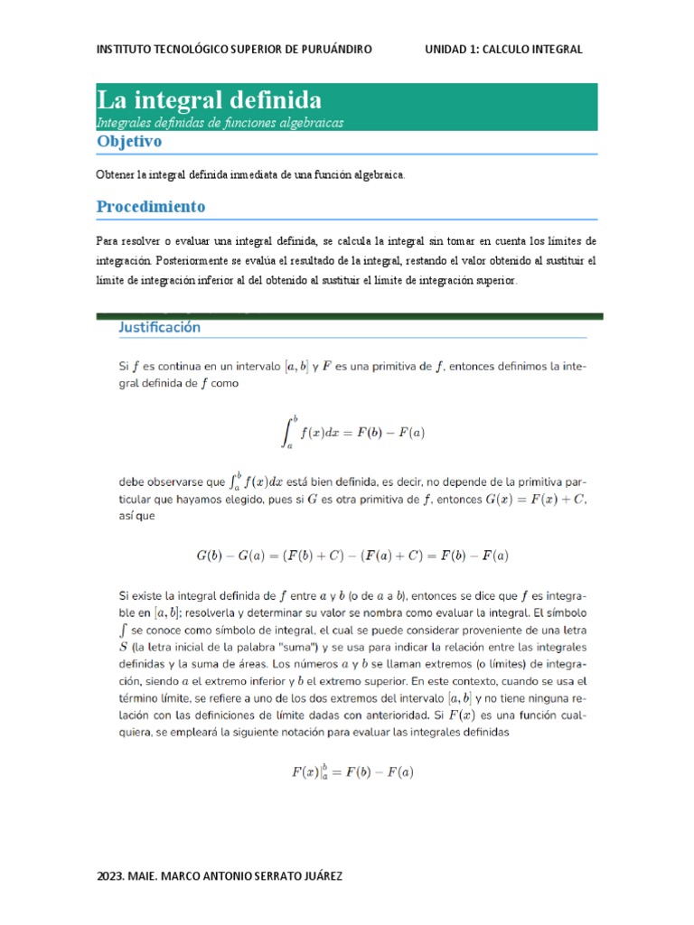 La Integral Definida EJERCICIOS 1.3 | PDF