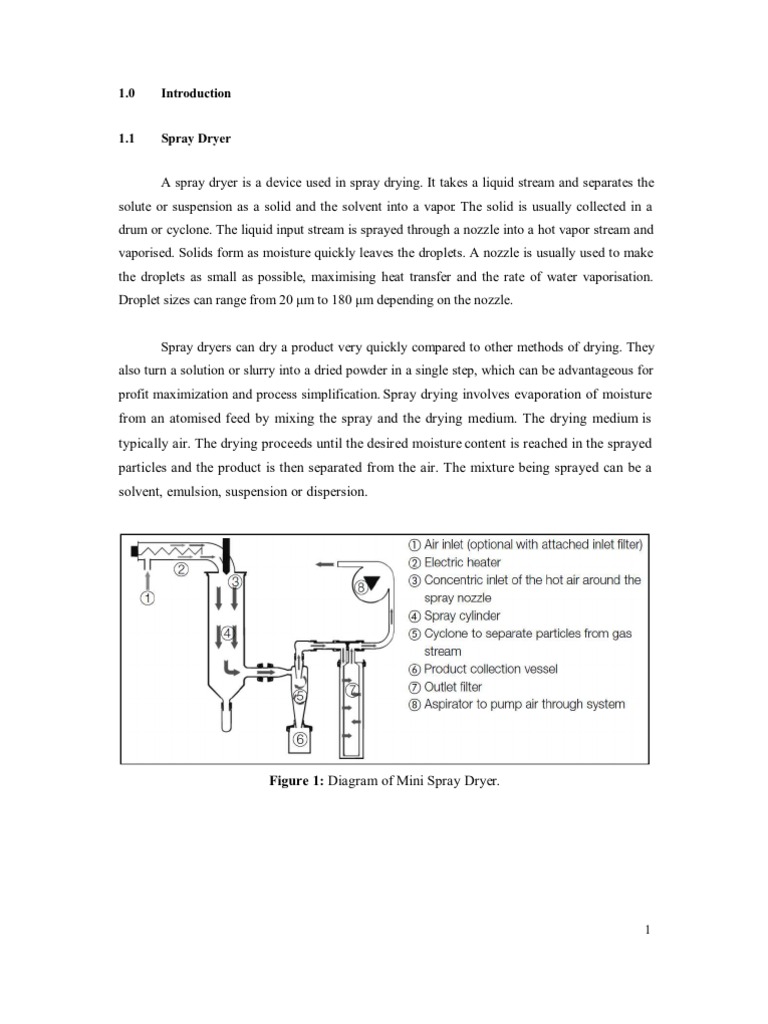 Spray Dryer Pdf Physical Chemistry Materials