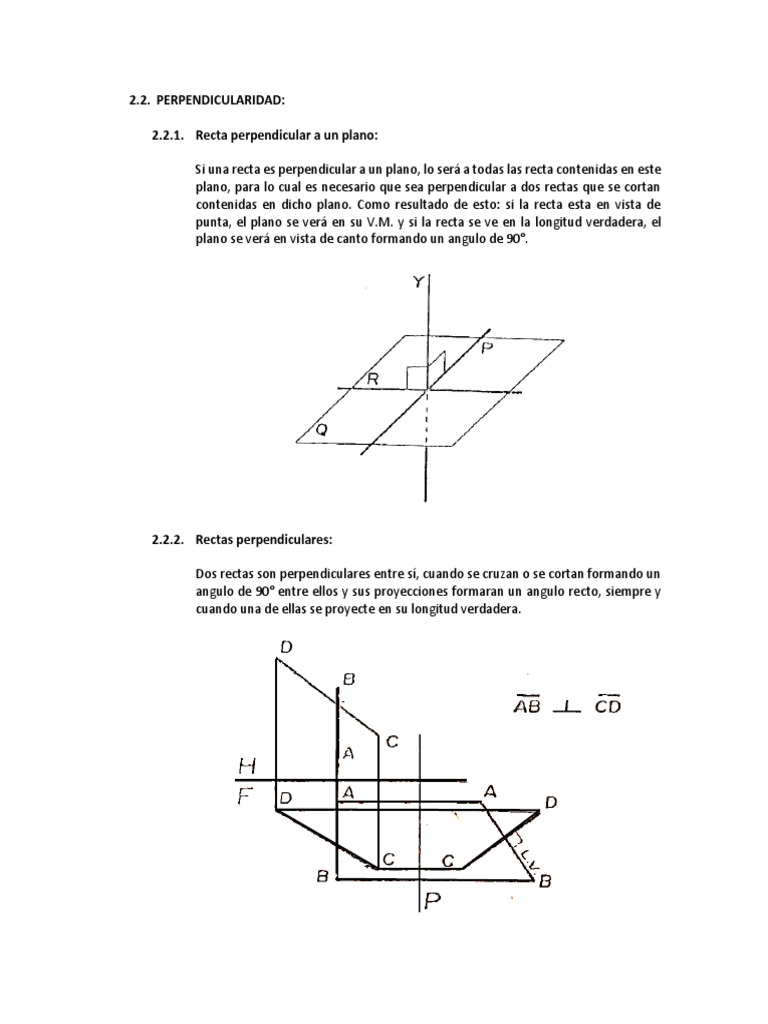 Perpendicularidad Entre Rectas y Planos | PDF | Ciencia y matemáticas