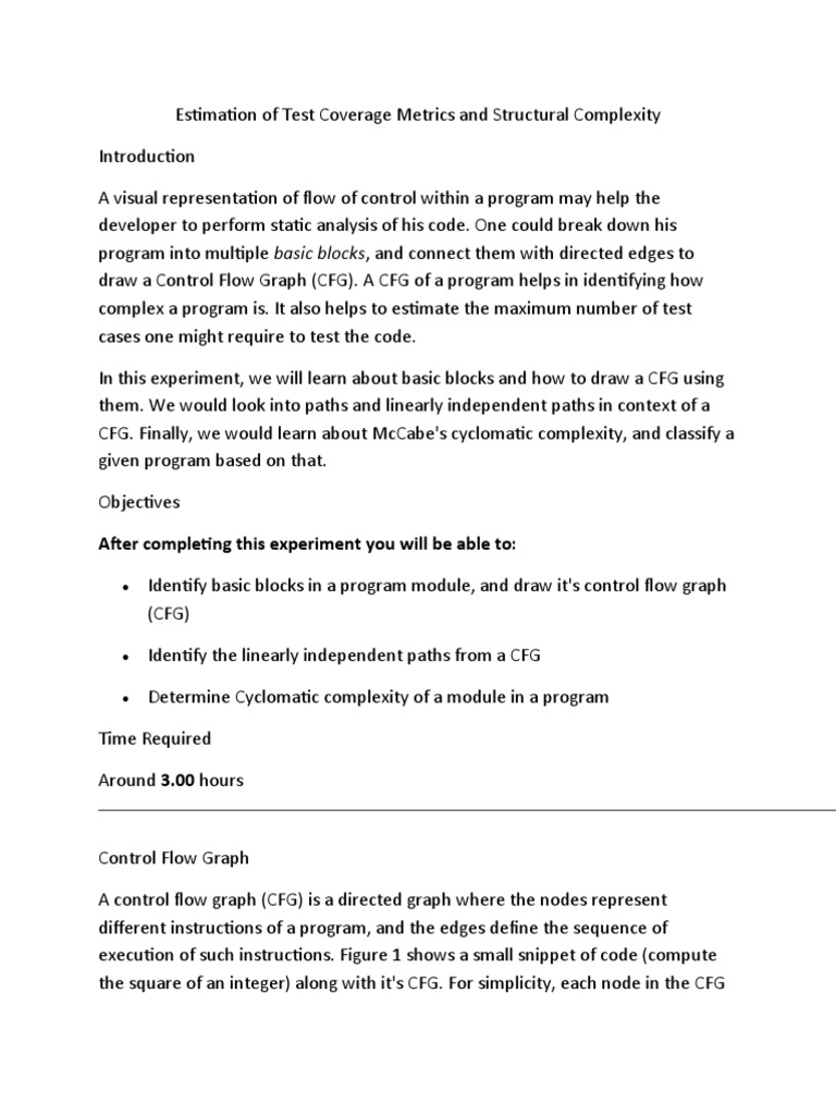 Exp 9 Estimation Of Test Coverage Metrics And Structural Complexity Pdf Computer Program 2795