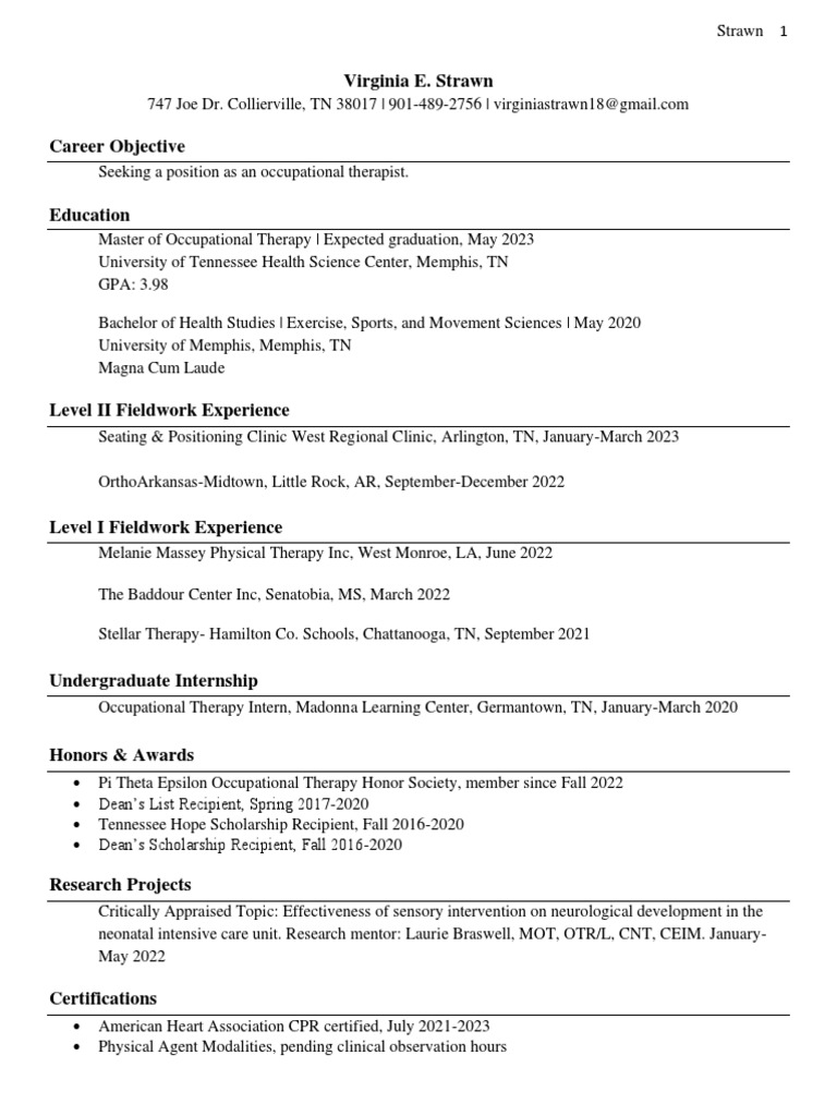Virginia Strawn Resume | PDF