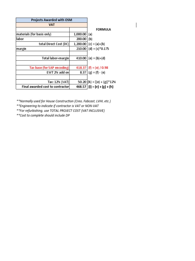 Vat Computation For Sap Final V2 Pdf Value Added Tax Taxes
