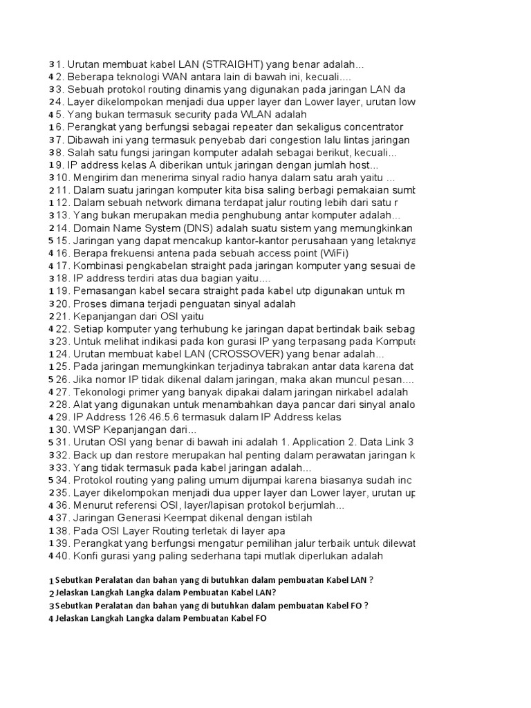 Soal Wan Siskom | PDF