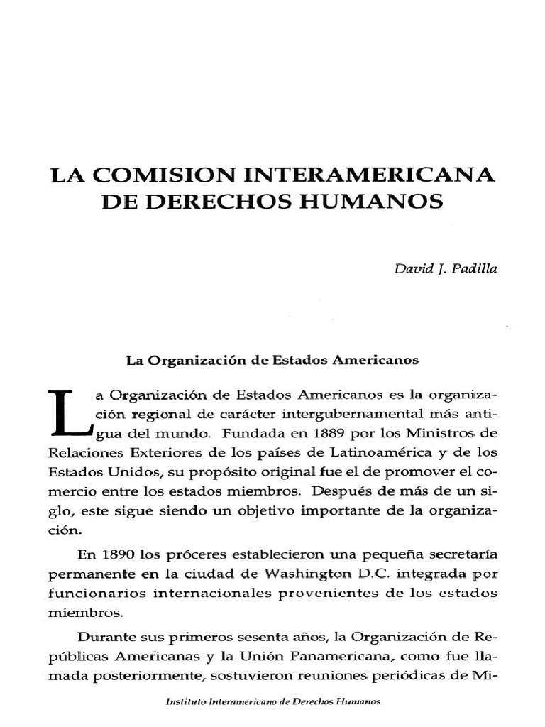 Comision Interamericna de Los Derechos Humanos | PDF | Convenio europeo de derechos humanos ...