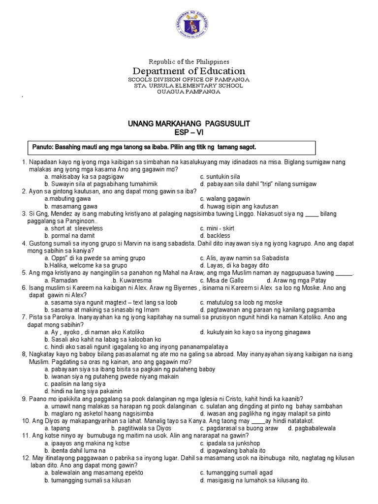 PT - Esp 6 - Q1 | PDF