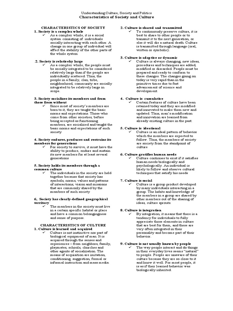 Geade 11 UCSP Reviewer | PDF | Sociology | Society