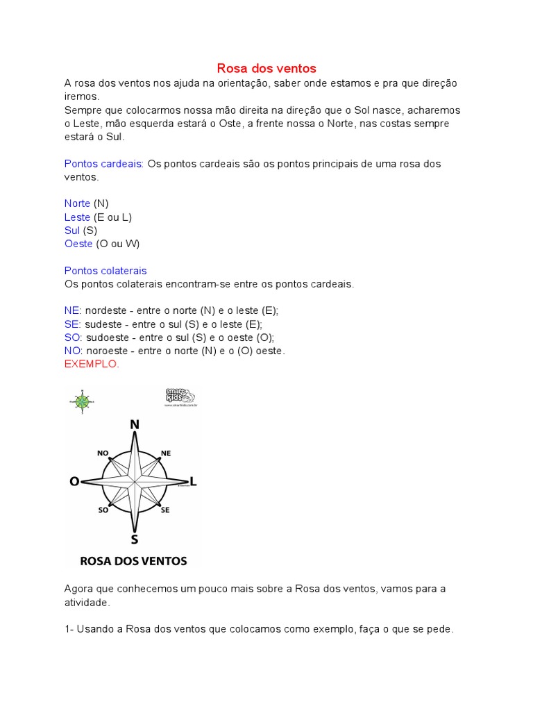 Rosa Dos Ventos (Adaptada) . | PDF