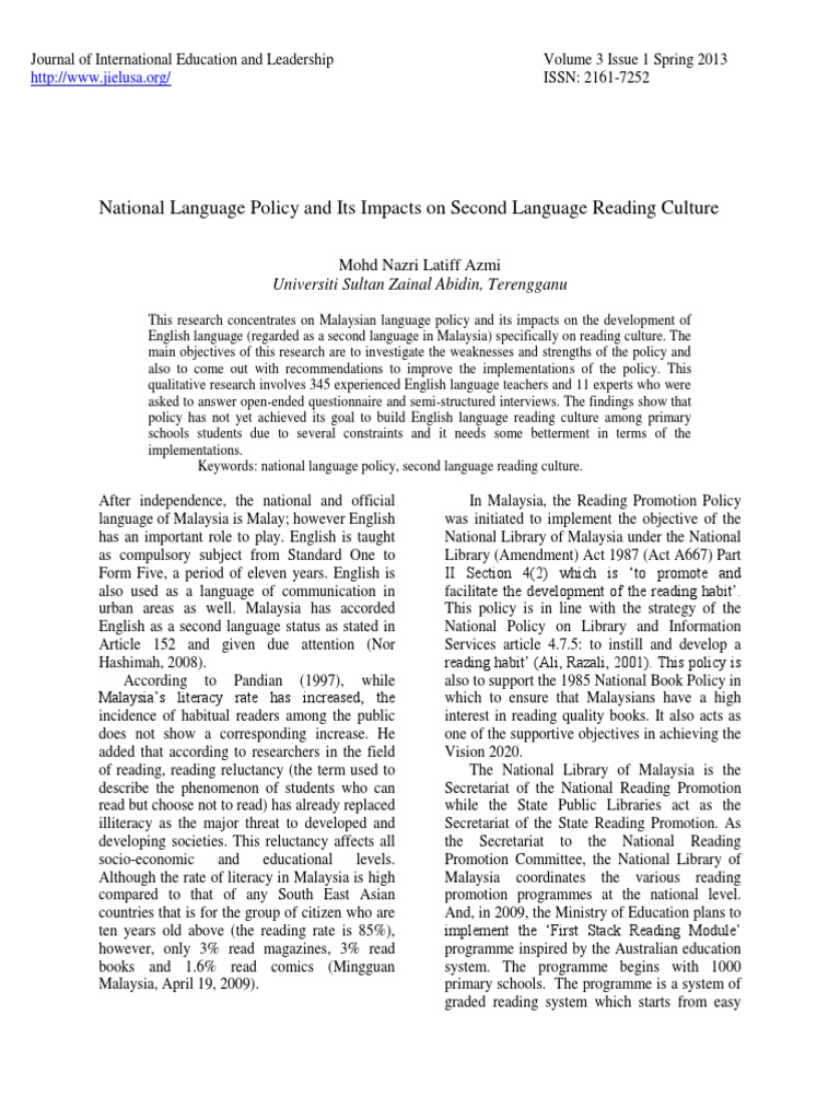 National Language Policy and Its Impact | PDF | Teachers | Literacy
