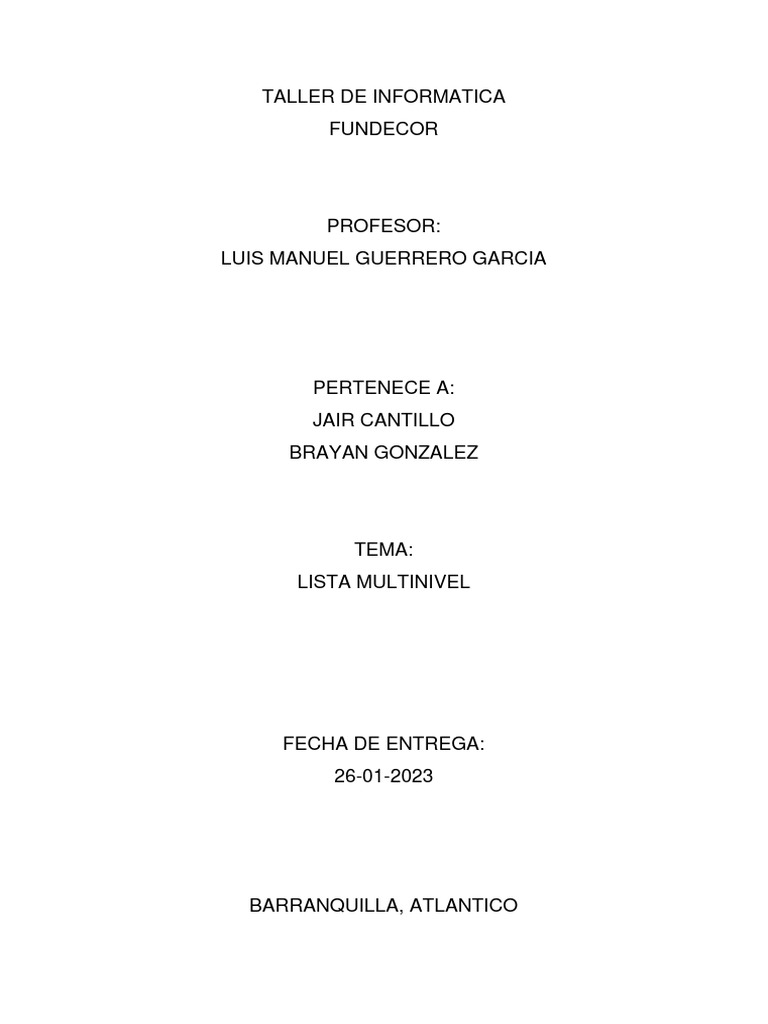 Cómo crear listas multinivel en Word | PDF | Informática | Software