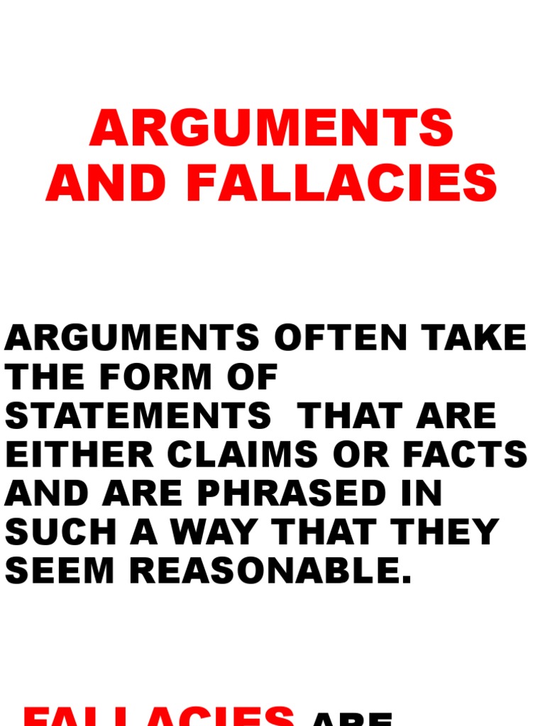 Arguments and Fallacies | PDF | Metaphilosophy | Philosophical Movements