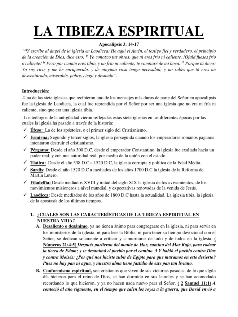 La Tibiesa Espiritual SGB Ieb-Palabra de Vida | PDF | Iglesia cristiana ...