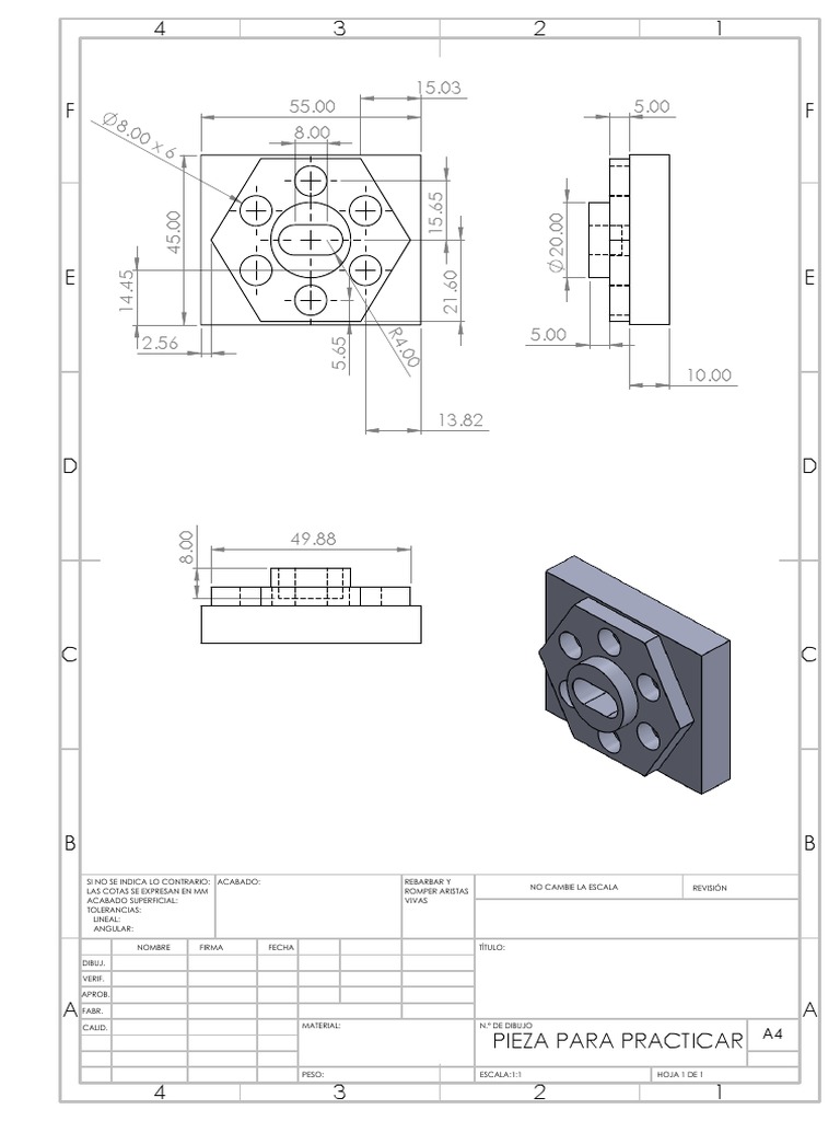 Pieza 3 - Fresado CNC | PDF