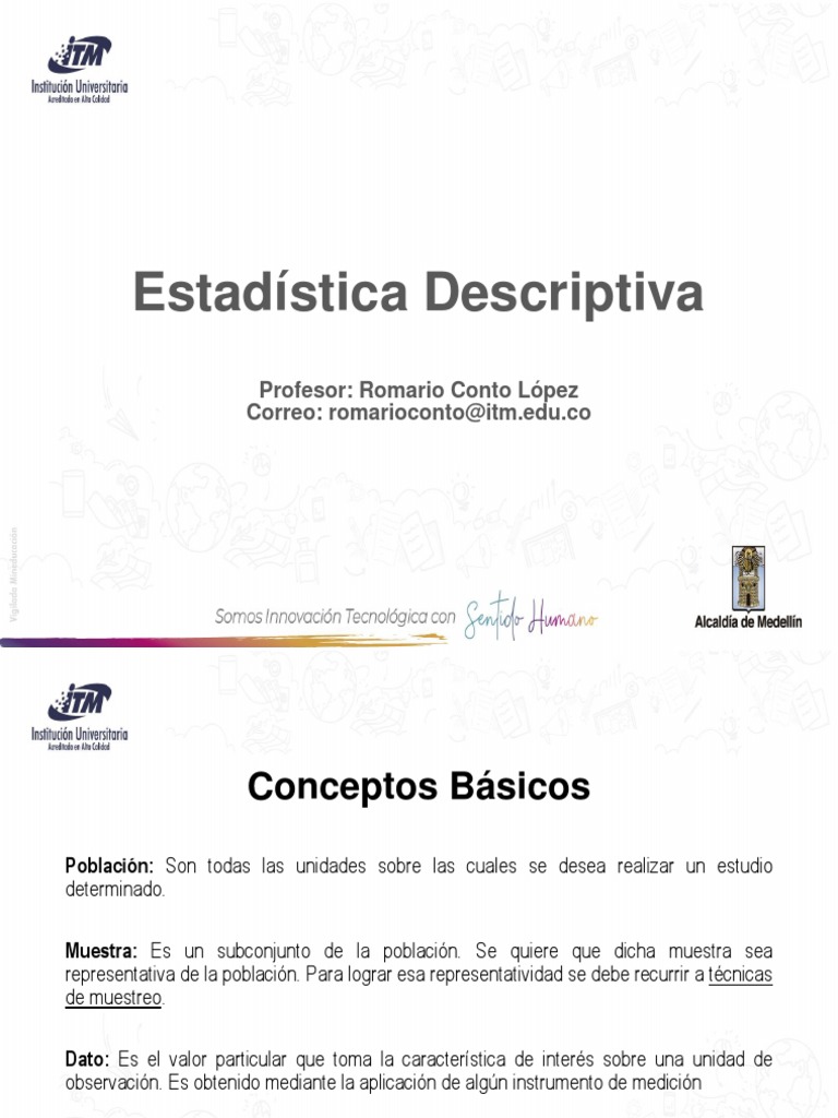 Estadística Descriptiva e Inferencial (Métodos Cuantiativos I) | PDF | Muestreo (Estadísticas ...